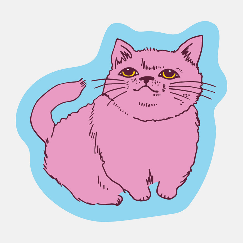 Pink Cat Sticker – The Good Twin Retail